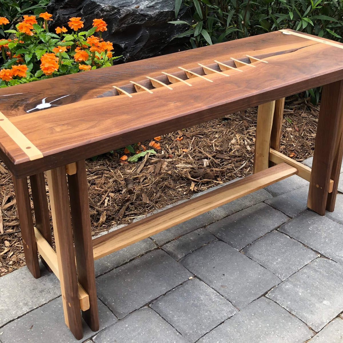 Walnut Bench with Maple Inlay – Rubio Monocoat USA