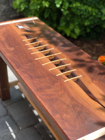 Walnut Bench with Maple Inlay – Rubio Monocoat
